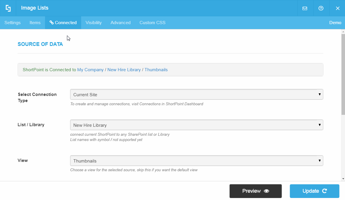 How to Connect an Image List to SharePoint Image Library : ShortPoint Support