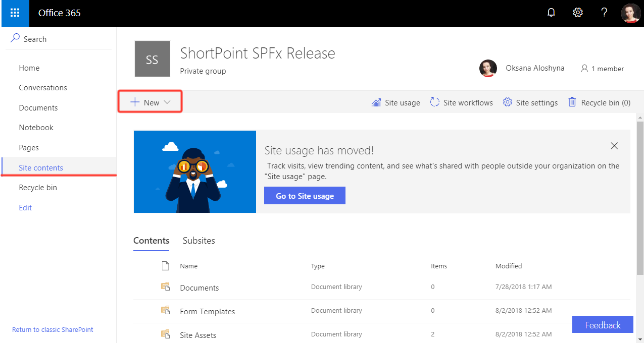 How to Create a Modern Page (on a Modern SharePoint Site) : ShortPoint ...