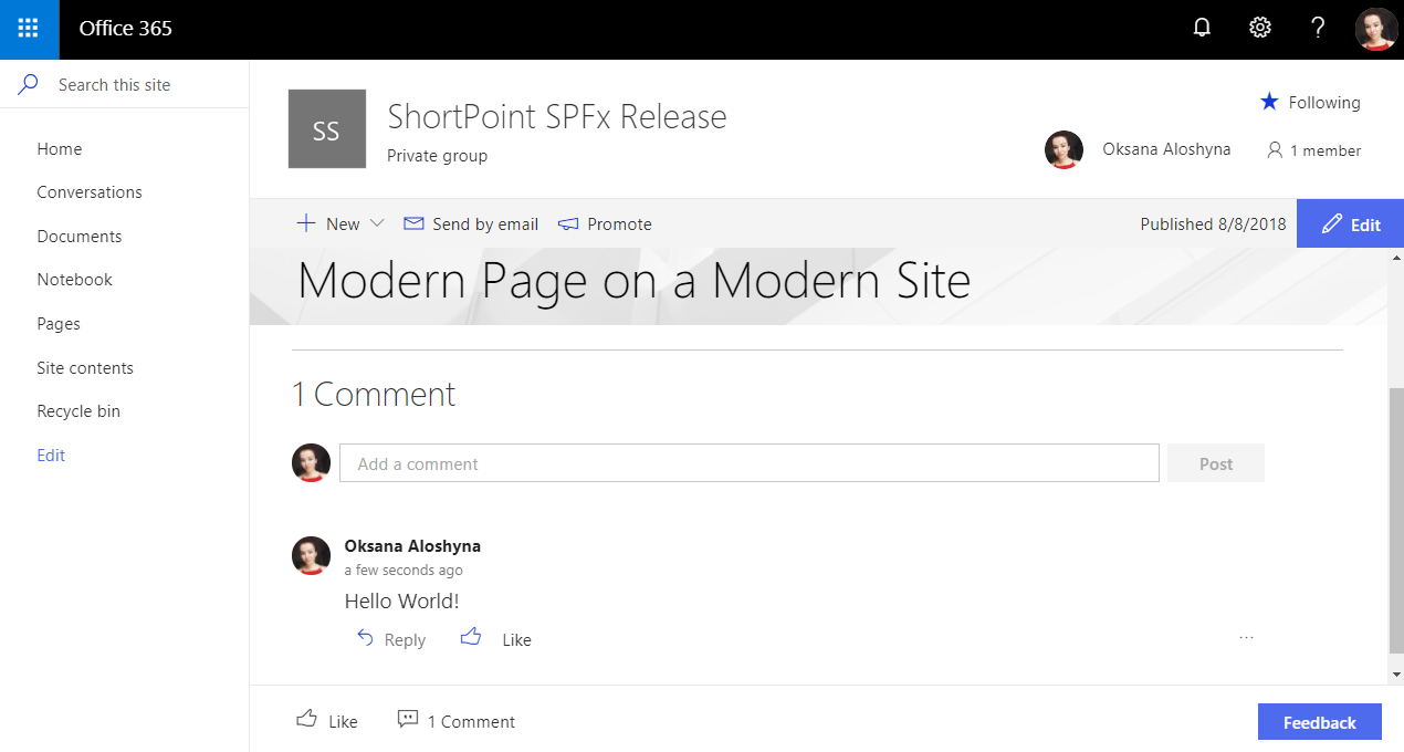 How to Create a Modern Page (on a Modern SharePoint Site) : ShortPoint ...