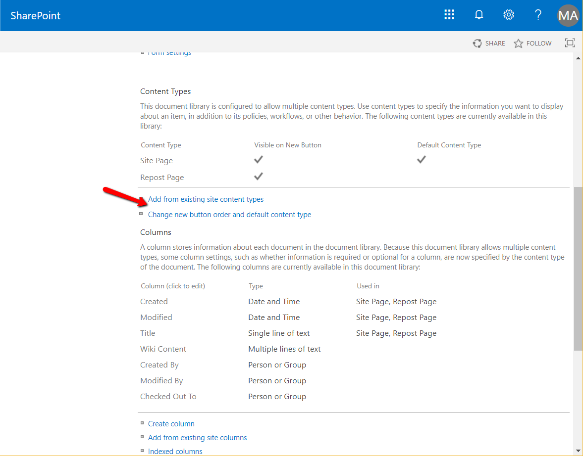 create Wiki page option in Modern communication site missing : Support ...