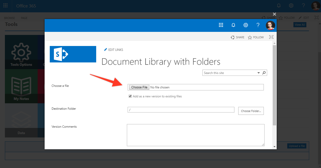 How to Add a Document to a Library from the Page : ShortPoint Support