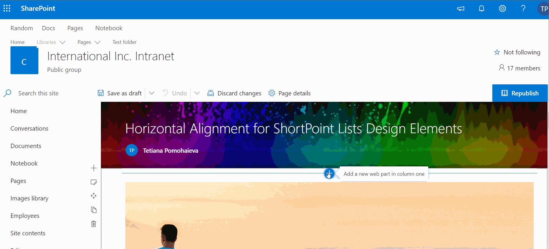 Horizontal Alignment for ShortPoint Lists : ShortPoint Support