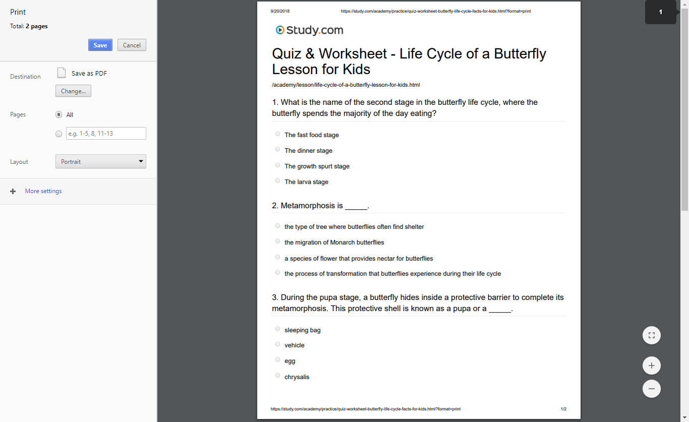 How do I print a lesson transcript and worksheets? : Study.com