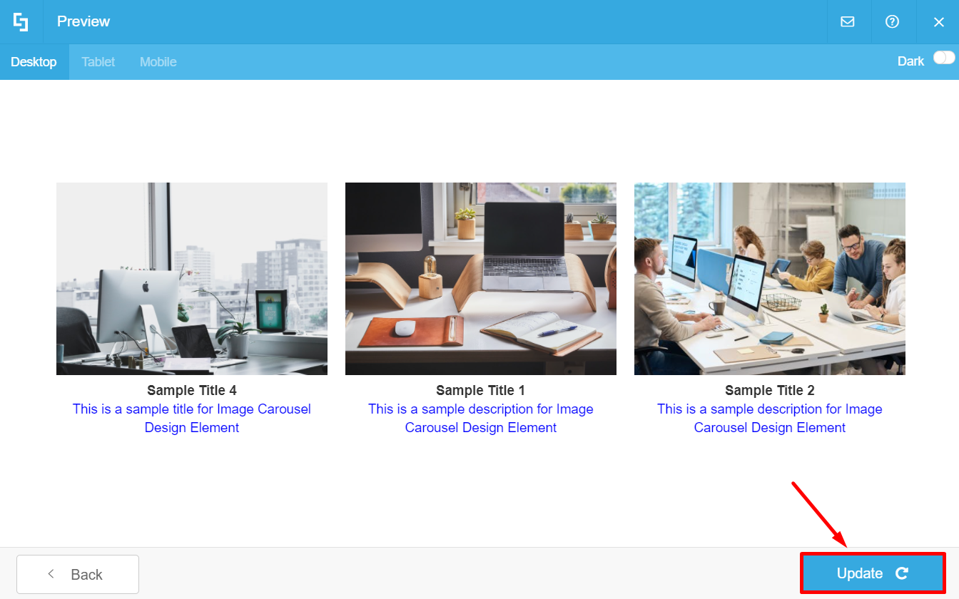 How to Change Text Color for Image Carousel Design Element : ShortPoint Support