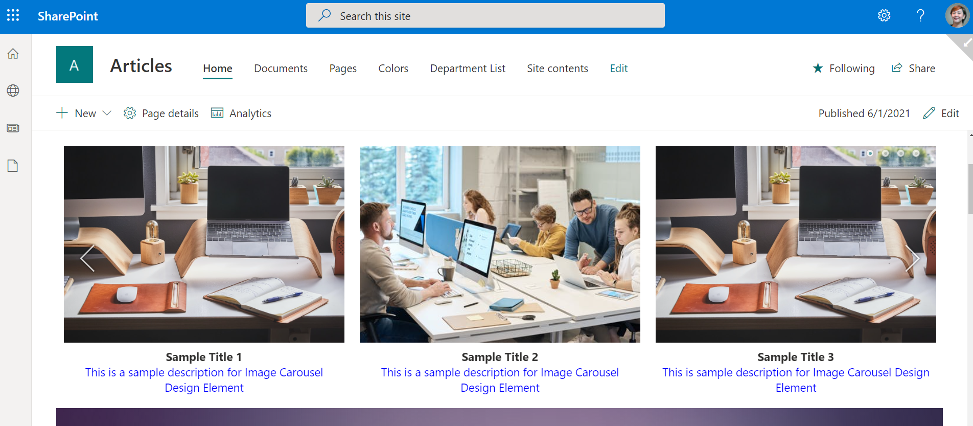 How to Change Text Color for Image Carousel Design Element : ShortPoint Support