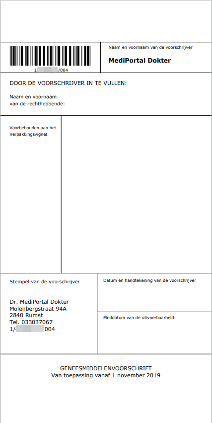 Klassiek voorschrift afdrukken : Support