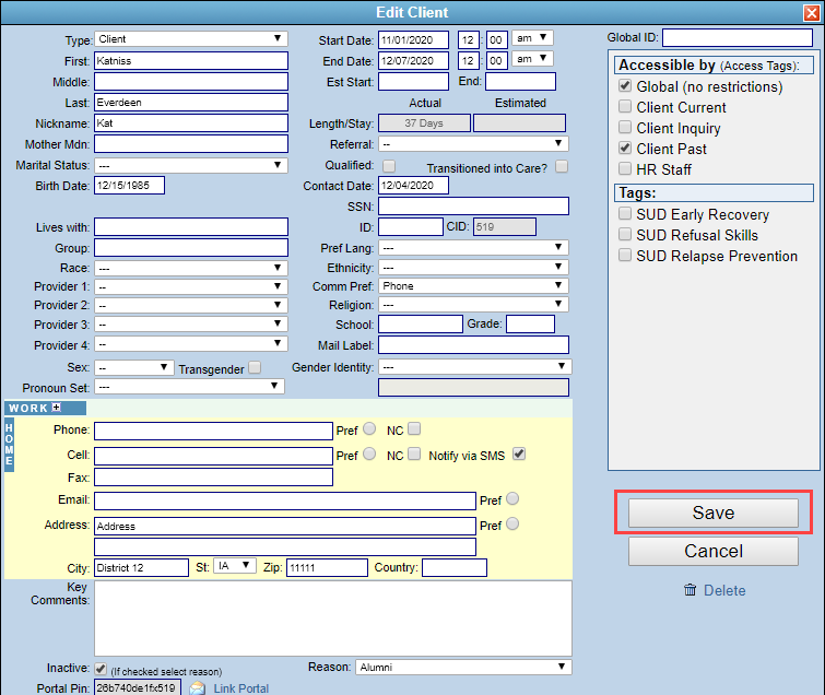 Discharging a client : BestNotes Support