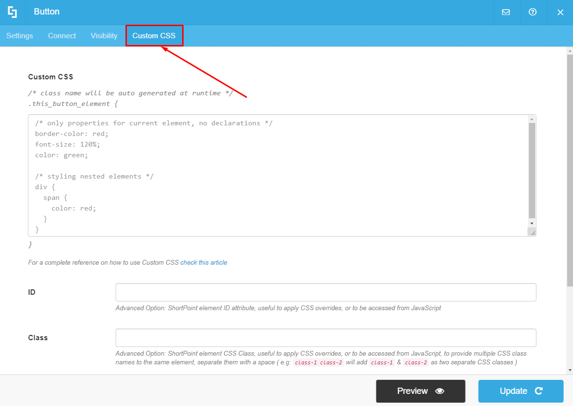 Change the font size of the title/subtitle in your Button Design ...