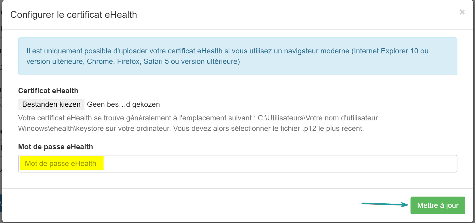 Télécharger votre certificat eHealth : Support