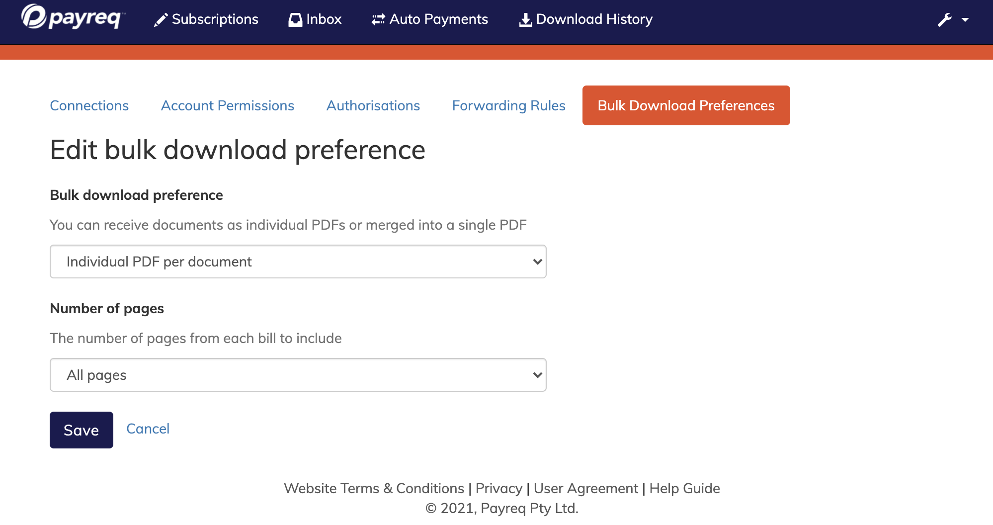 How to setup your Bulk Download Preference? : Payreq