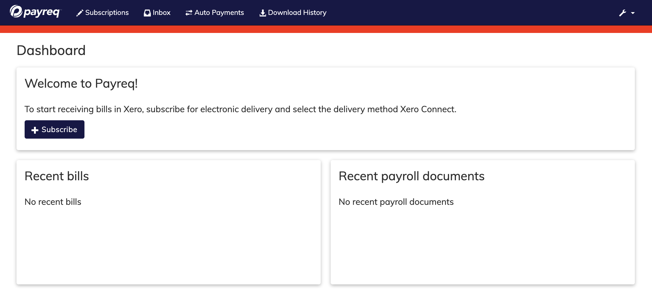 Getting Started with Xero : Payreq