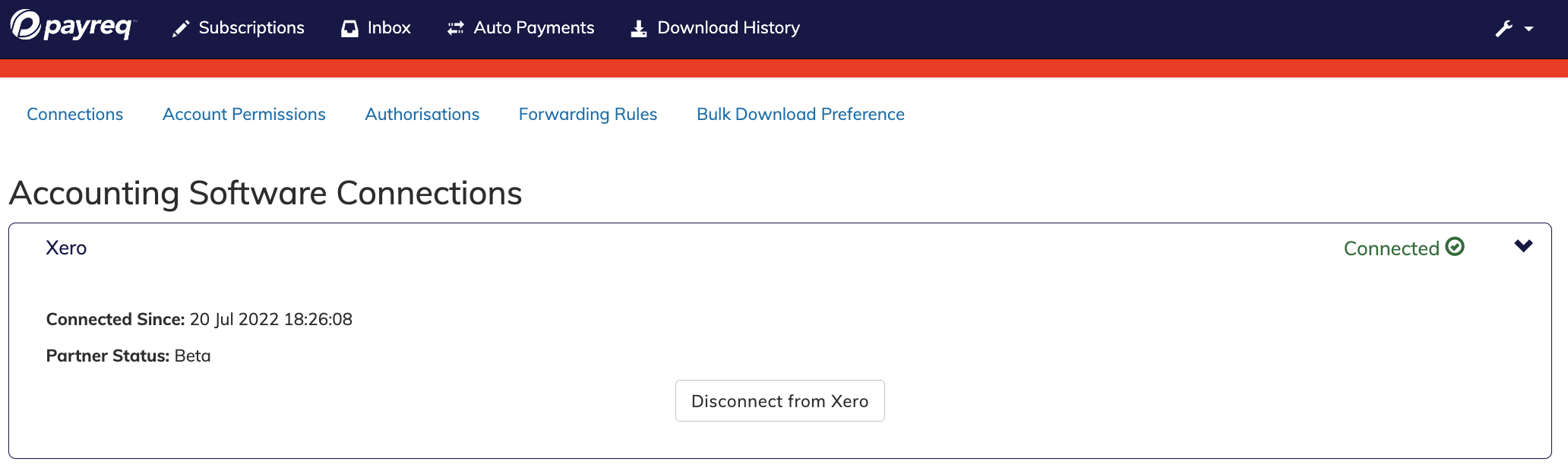 Getting Started with Xero : Payreq