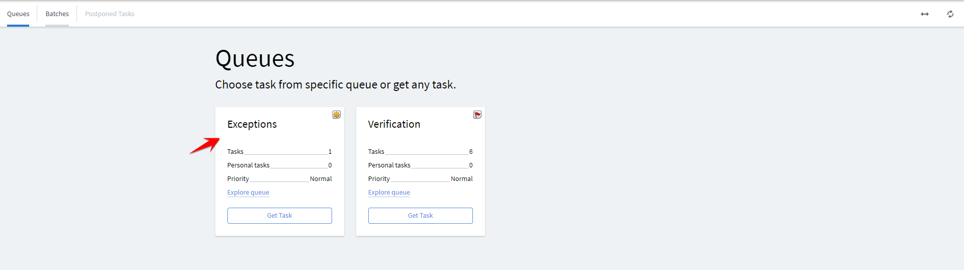 What is Exceptions Queue in ABBYY