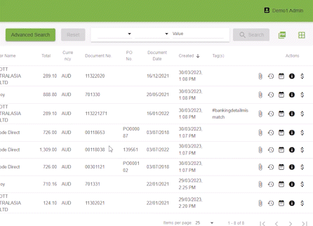 How to search free text search in Invoice Library