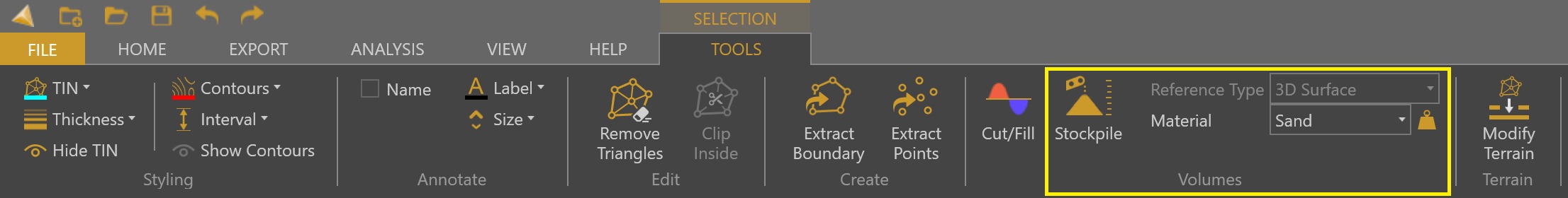 Stockpile | Virtual Surveyor : Support Portal