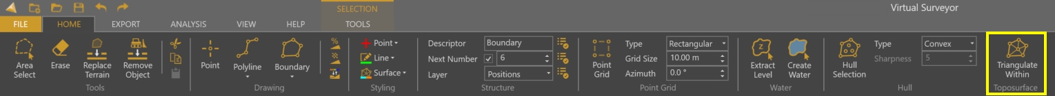 Triangulate All/Within | Virtual Surveyor : Support Portal