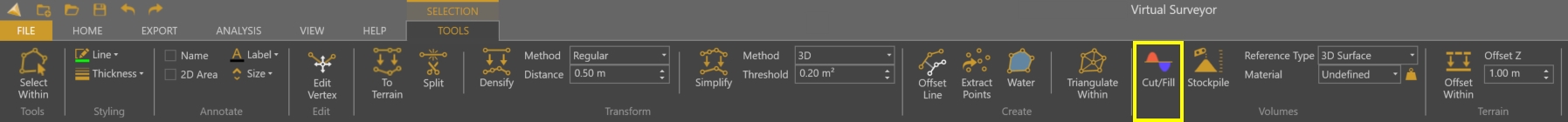 Cut/Fill | Virtual Surveyor : Support Portal