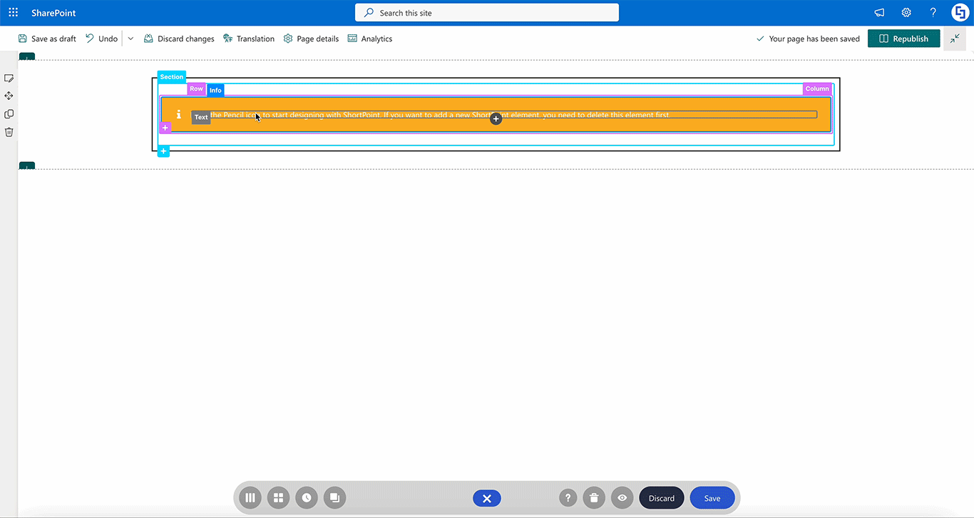 Shortpoint Basics How To Insert A Shortpoint Design Element In Live