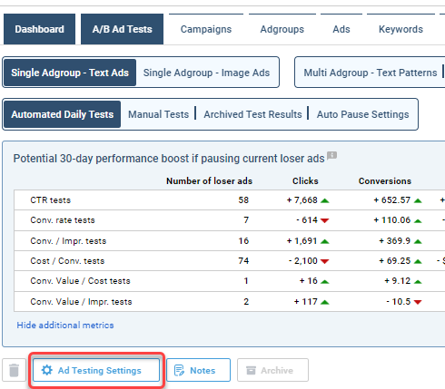 Ad Testing Thresholds : Adalysis Help Portal
