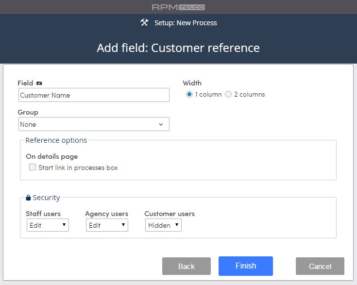 Reference field : RPM Software