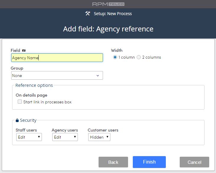 Reference field : RPM Software
