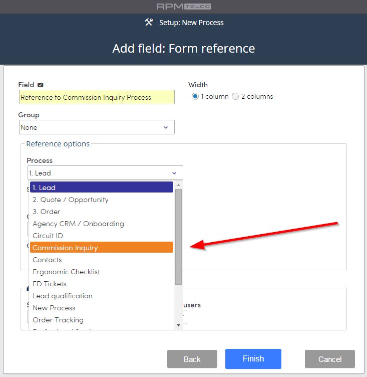 Reference field : RPM Software