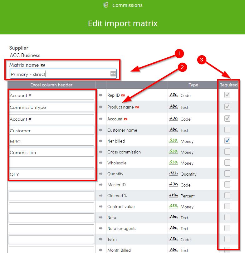 Multiple Import Matrices per Supplier : RPM Software