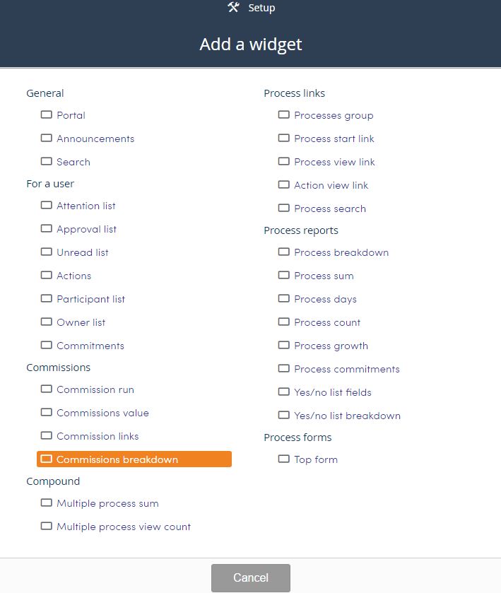 Commission Breakdown Widget : RPM Software