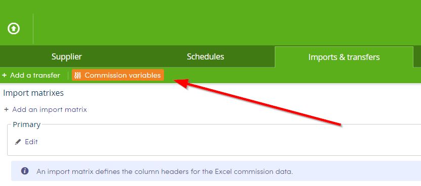 Import matrix setup : RPM Software