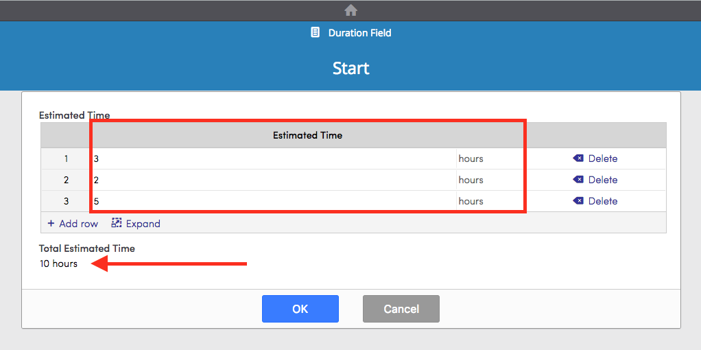 Duration field : RPM Software