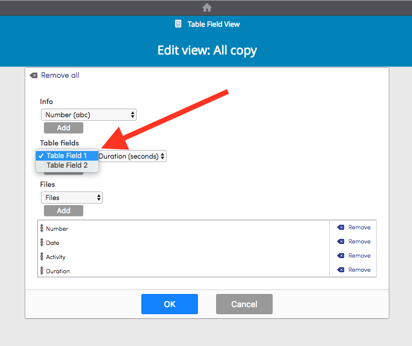 View & Filter Table Fields : RPM Software