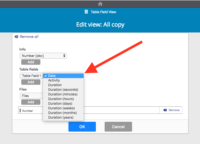 View & Filter Table Fields : RPM Software