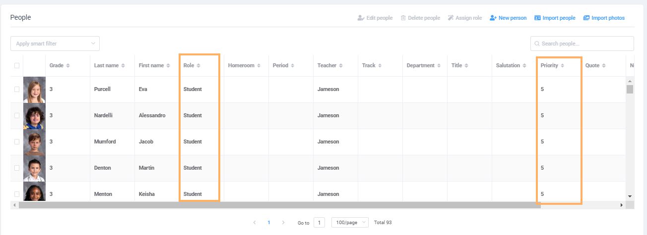 Assigning roles to portraits : School Yearbook Documentation