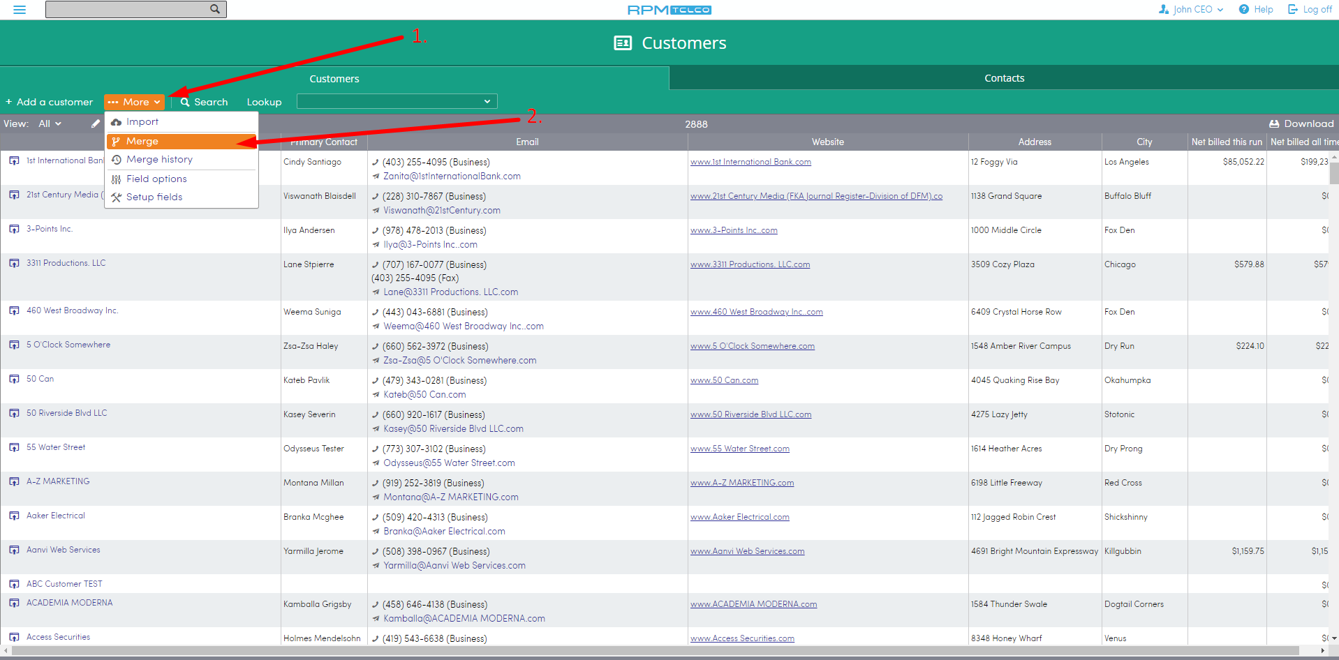 Merge Customers : RPM Software
