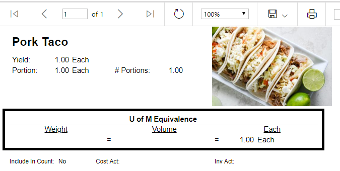 Recipe Item Record : Support Center