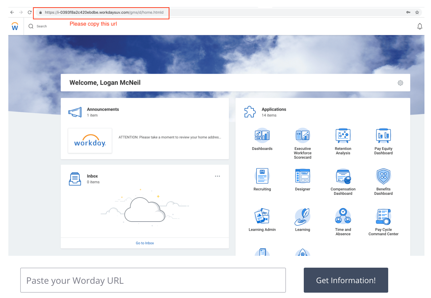 Candidate home workday