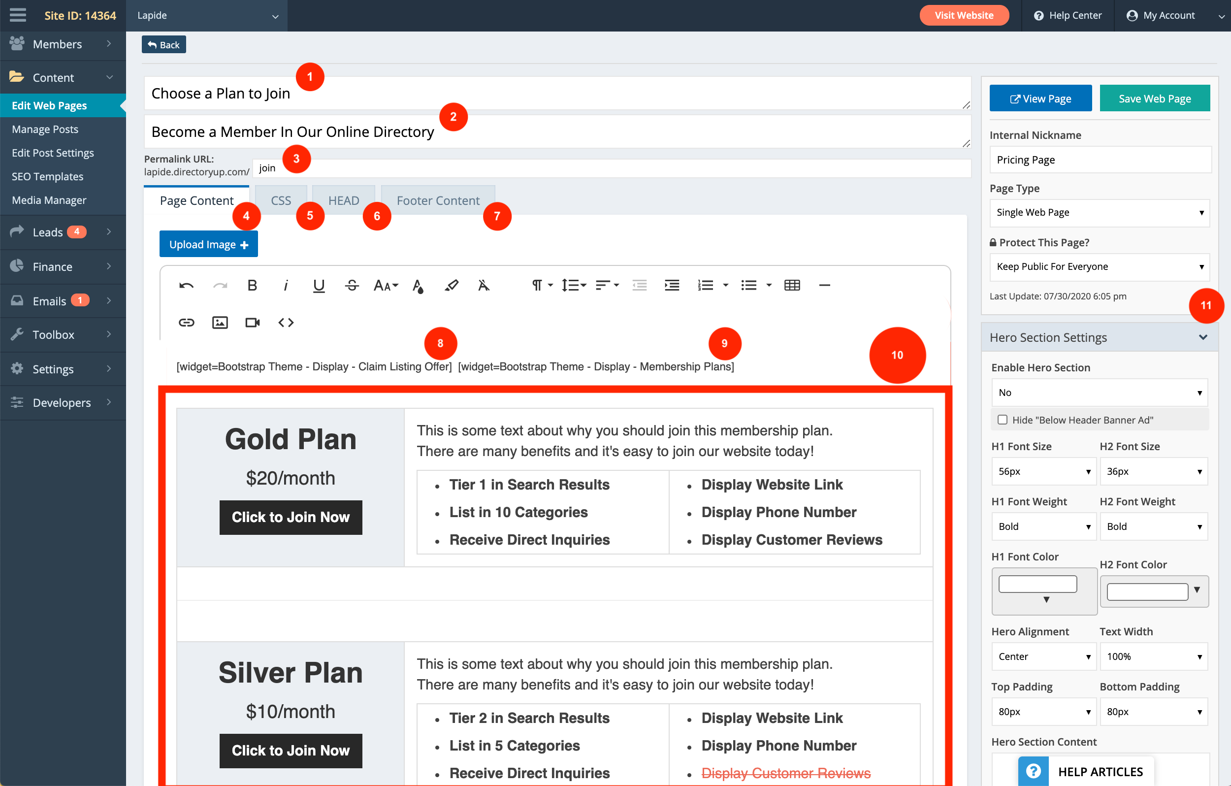 Brilliant Directories - Guide 5. How to Edit Public Pricing Page (the ...