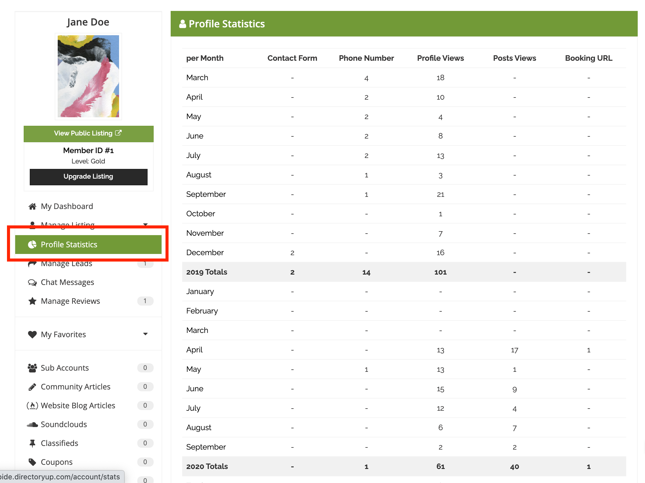 Brilliant Directories - Member Profile Analytics - Brilliant ...