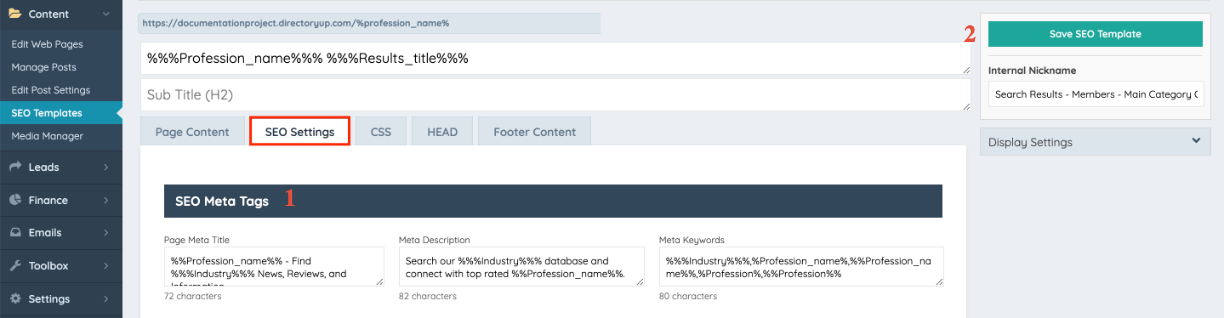Brilliant Directories - How To Edit The SEO Settings Of Dynamic (Search Results) Pages ...