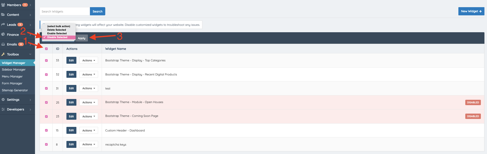 Brilliant Directories - Steps To Identify Which Custom Widget/Code Is Causing An Issue ...