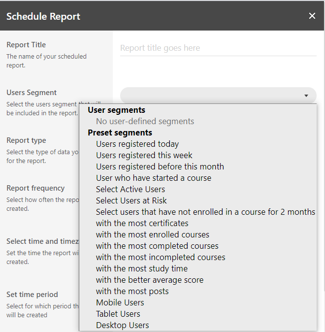 How to Schedule Reports : LearnWorlds Help Center
