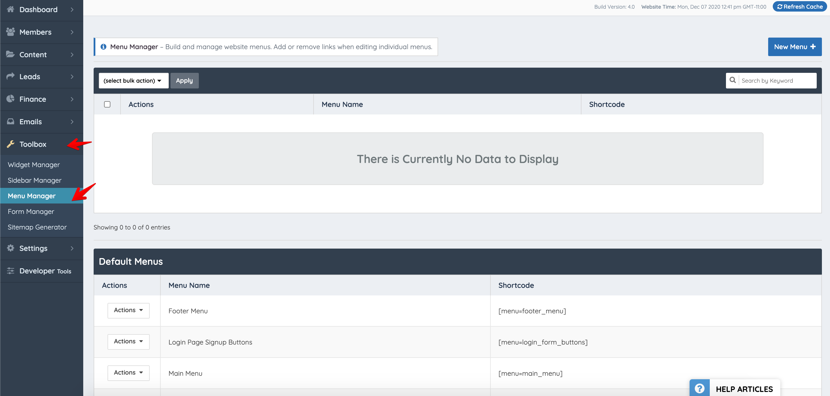 Brilliant Directories - Toolbox » Menu Manager - Brilliant Directories ...