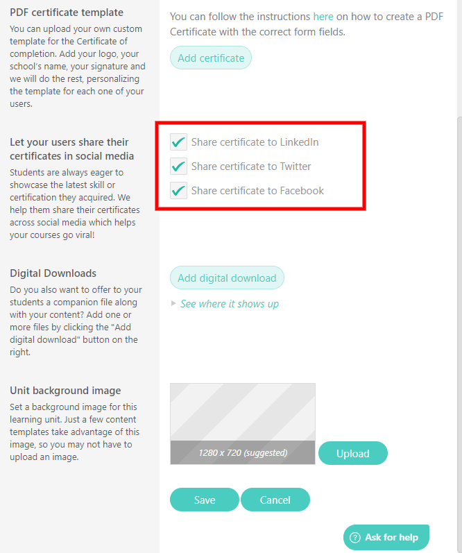 How to Allow Users to Share their Certificates on Social Media ...