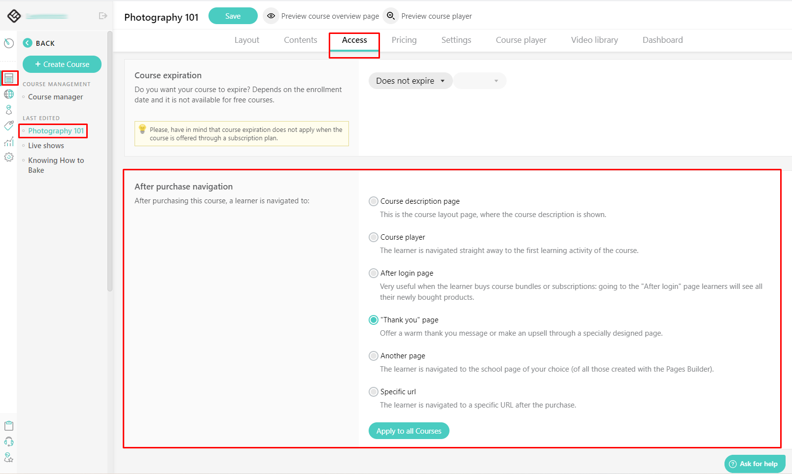 How to Set up and Customize your Thank You Page : LearnWorlds Help Center