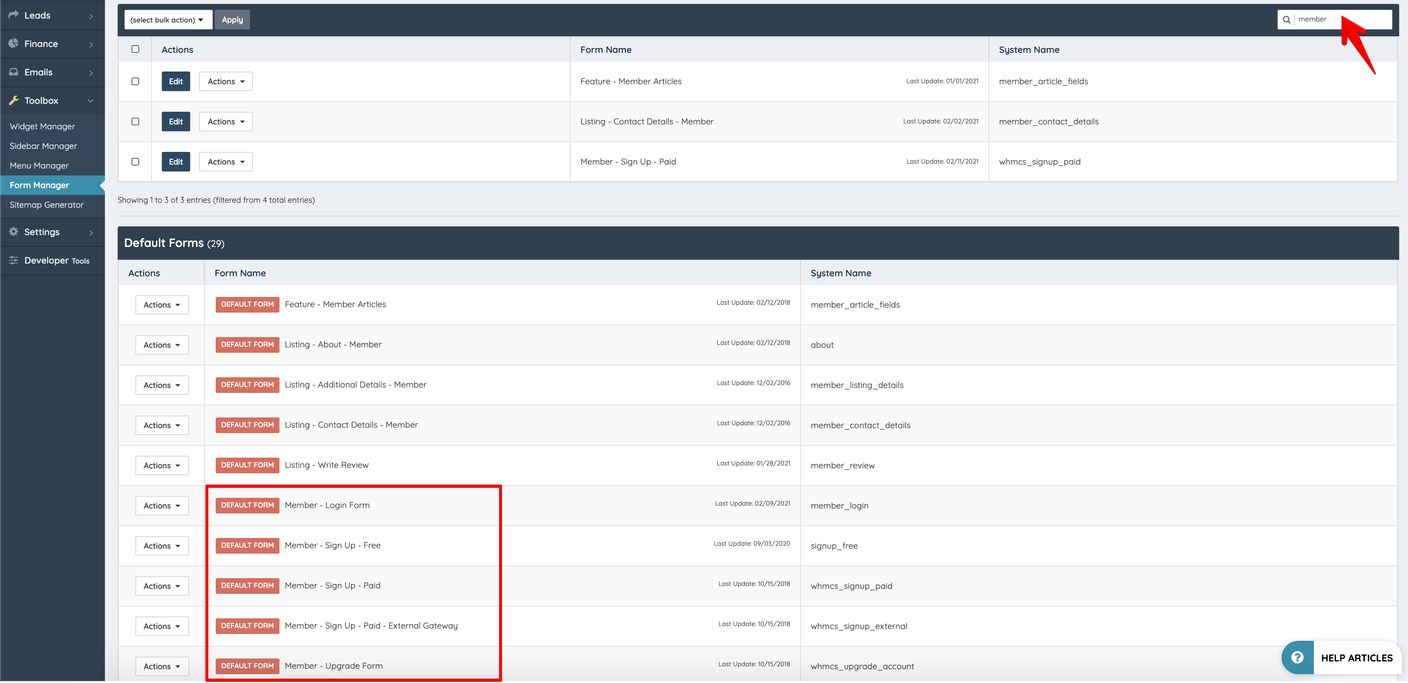 Brilliant Directories - Toolbox » Form Manager - Brilliant Directories ...