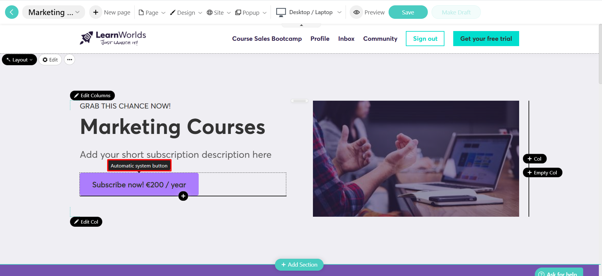 How to Customize the Subscription Page - Subscription Sections ...