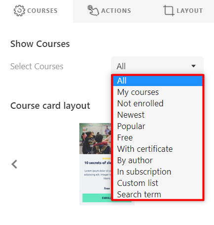 How to Customize the Courses Page - Courses Sections : LearnWorlds Help ...