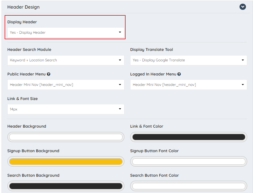 Design Settings » Header Design | Brilliant Directories Documentation ...