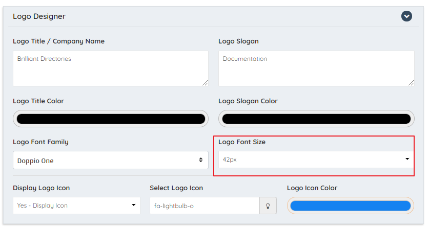 Design Settings » Logo Designer : Solution Center