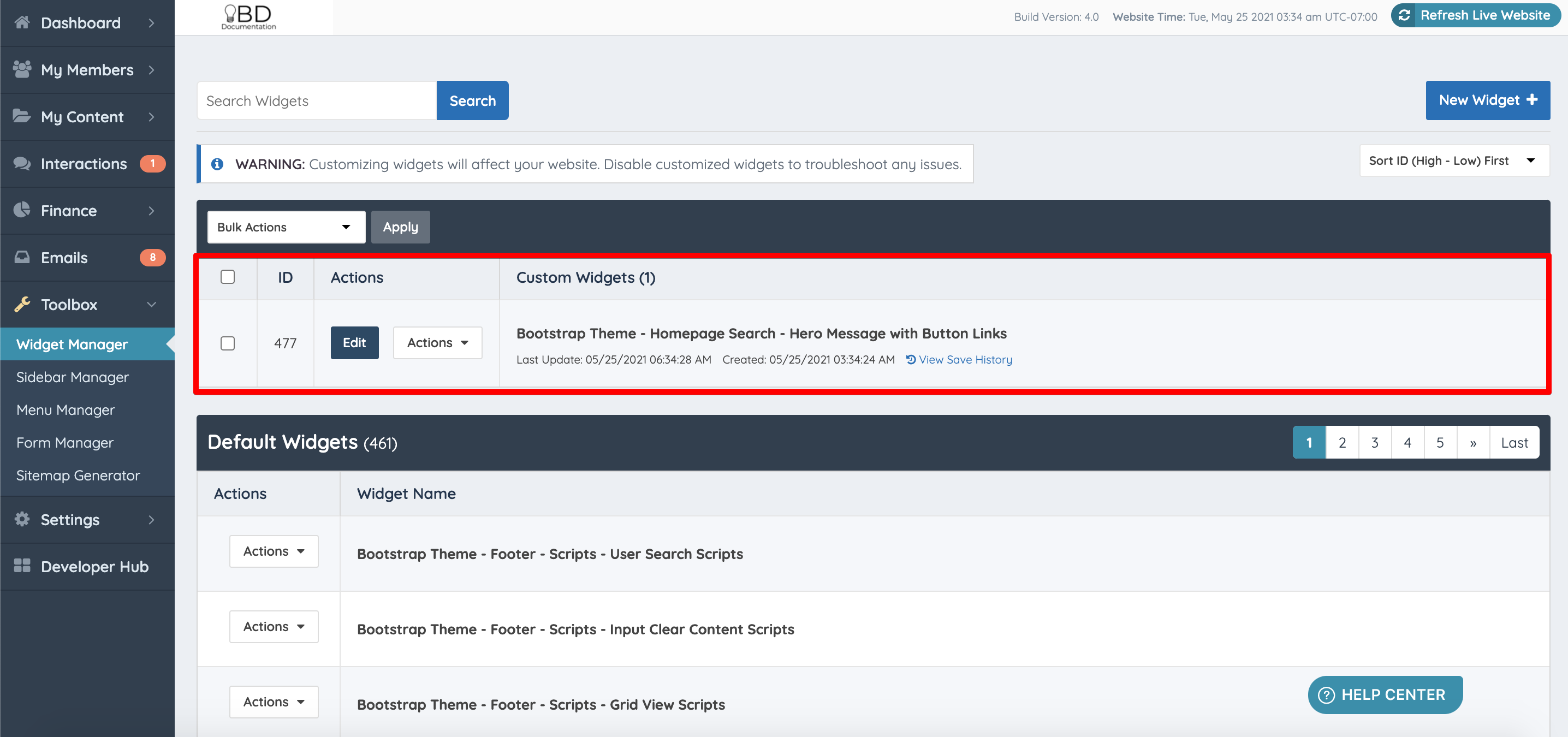 Brilliant Directories - Toolbox » Widget Manager Overview - Brilliant Directories Documentation